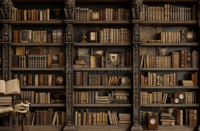 An Example of the Shelf Above and Below Bookcases in an Old Library ...