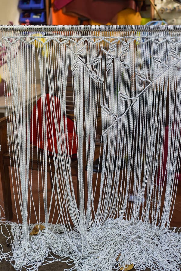 Example of Simple Leaves Pattern Knots of Macrame Technique Made of ...