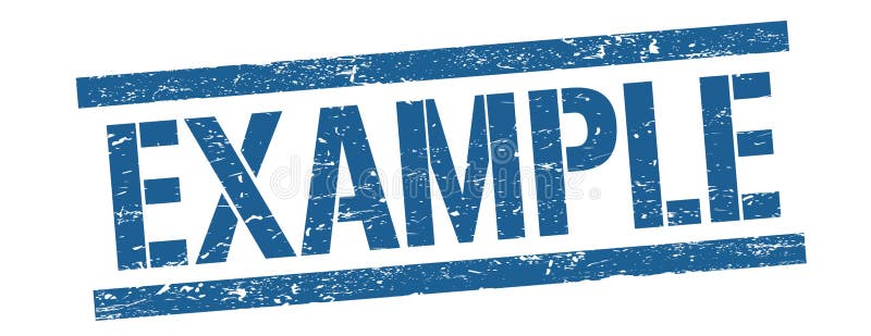 EXAMPLE Text on Blue Vintage Lines Stamp Stock Photo - Image of word ...