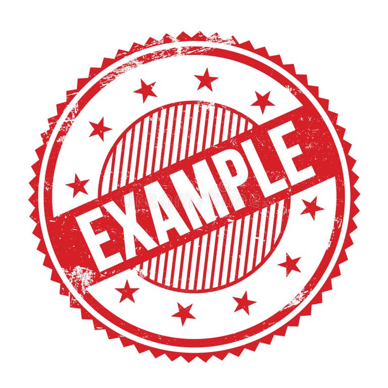 EXAMPLE Text Written on Red Grungy Round Stamp Stock Illustration ...