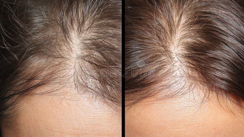 An Example of a Transformation of Hair Density before and after a ...