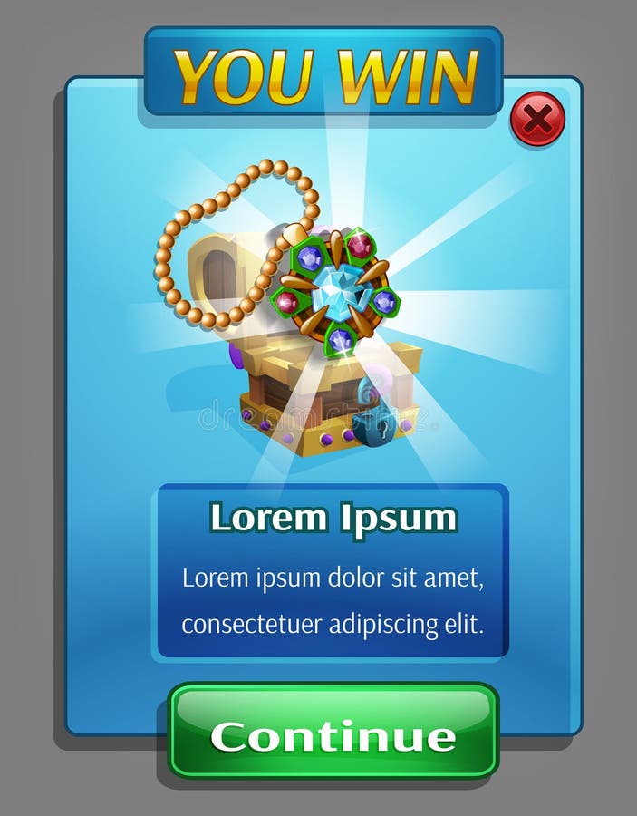 Example of a User Interface for a Computer Game Treasure Hunt. Stock ...