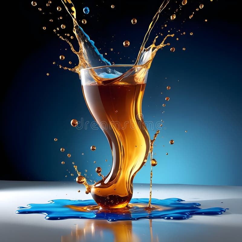 Water fluid splash art #3 stock illustration. Illustration of drink ...