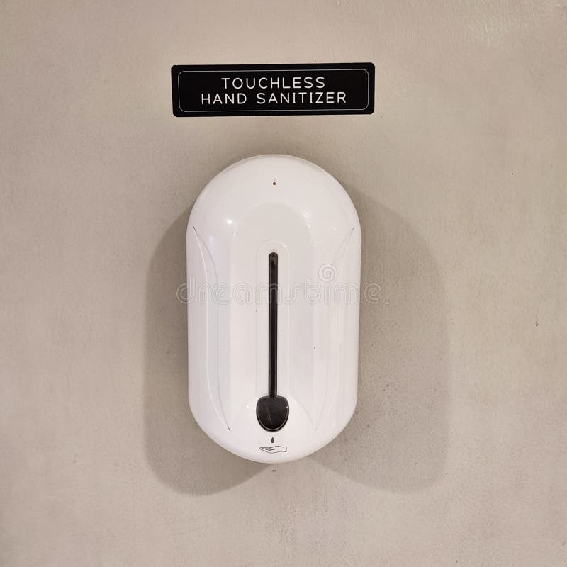 Example of White Touchless Hand Sanitizer Stock Photo - Image of bidet ...