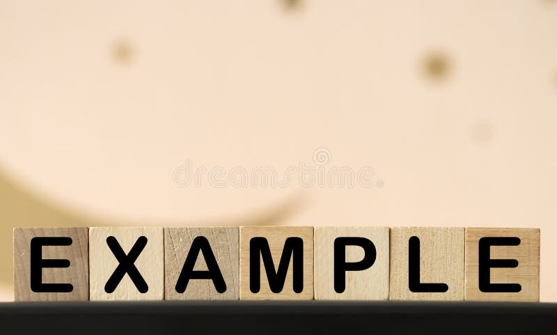 EXAMPLE Word Made With Building Blocks Isolated On White Stock Photo ...