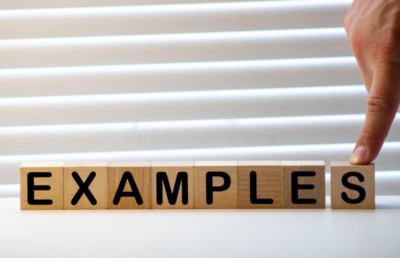 EXAMPLE Word Made with Building Blocks Isolated on White Stock Image ...