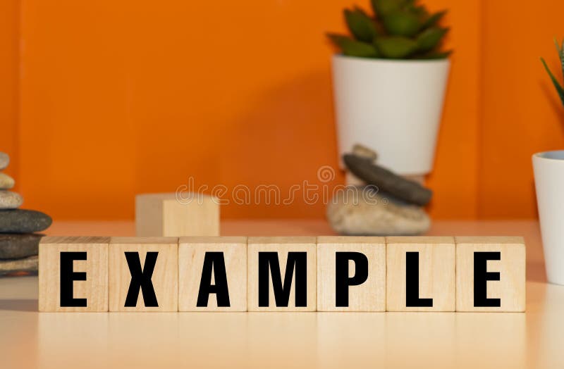 EXAMPLE Word Made with Building Blocks Isolated on White Stock Photo ...