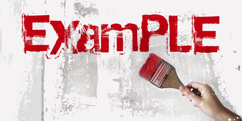 Example Written with Red Paintbrush on a Wall. Conceptual Image Stock ...