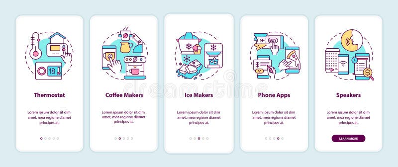 Examples of daily Automation Onboarding Mobile App Screen Stock Vector ...