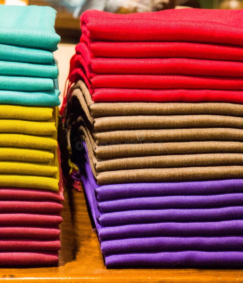 Examples of Fabric of Various Color and Type Stock Photo - Image of ...