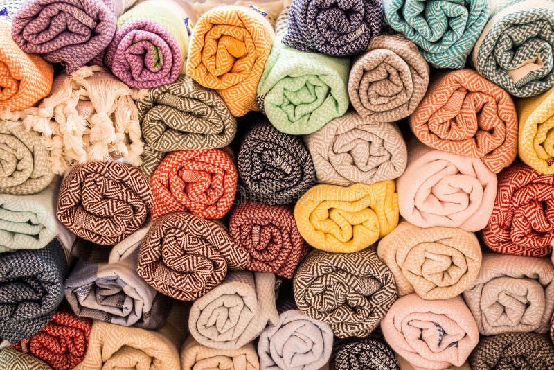 Examples of Fabric of Various Color and Type Stock Photo - Image of ...