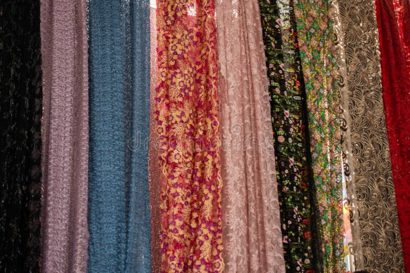 Examples of Fabric of Various Color and Type Stock Photo - Image of ...