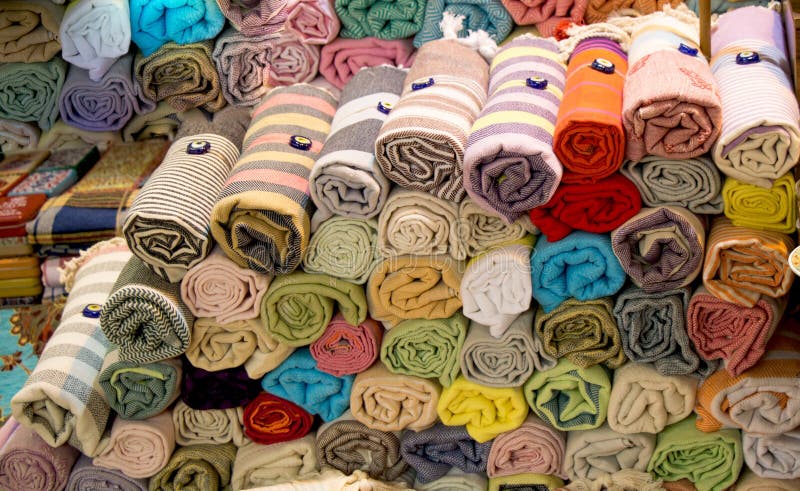 Examples of Fabric of Various Color and Type Stock Photo - Image of ...