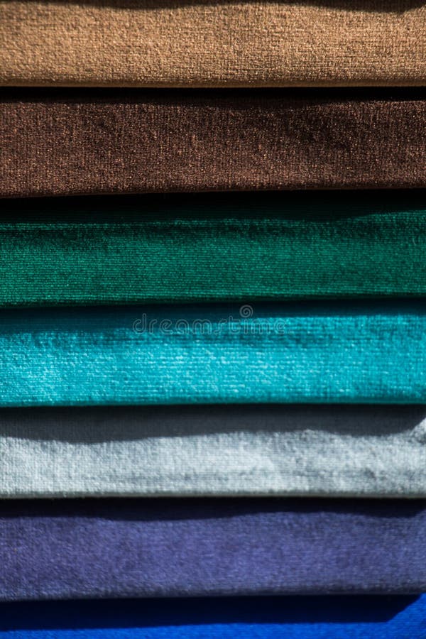 Examples of Fabric of Various Color and Type Stock Photo - Image of ...
