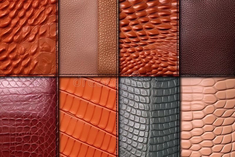 Examples of Leather Textures for Sewing Bags. Generative Artificial ...