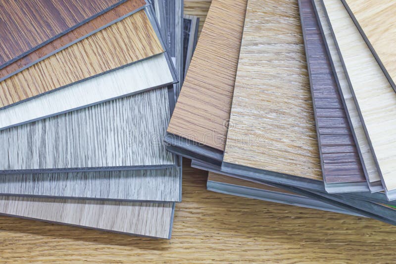 Examples of Ready-made Vinyl Flooring for Interior Work Stock Photo ...