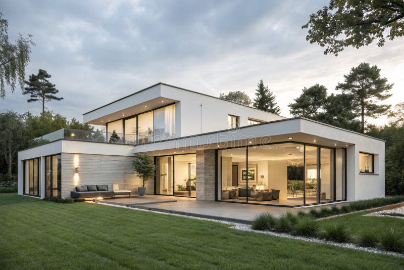 Examples of Simple Modern Minimalist House Designs Stock Illustration ...