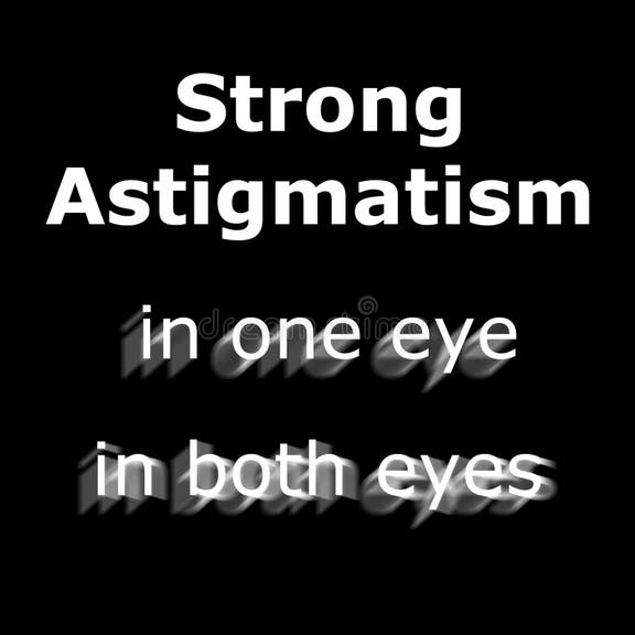 Strong Astigmatism Examples Blurred Vision Stock Illustration ...