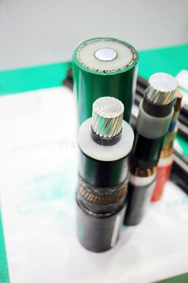 Examples of Three Different Cables for Electricity Stock Photo - Image ...