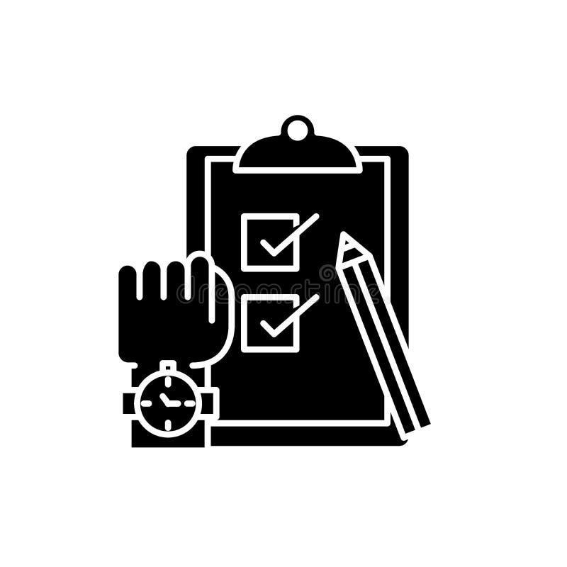 Exams Black Icon Vector Sign On Isolated Background Exams Concept Symbol Illustration Stock