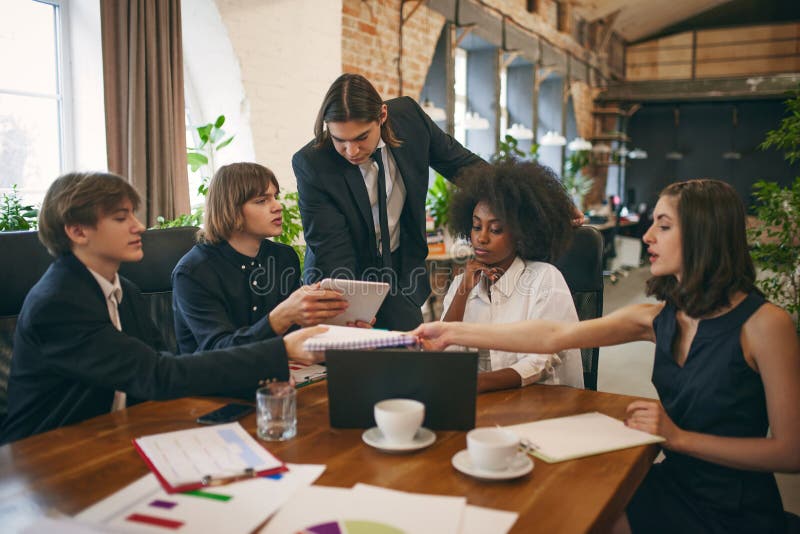 Exams Preparation. Multiracial University Students, Young People ...