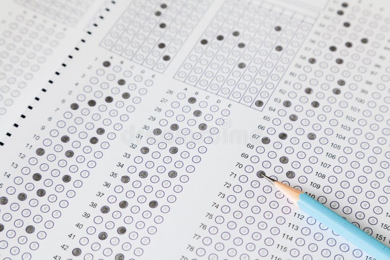 Exams Quiz Test Paper with Pencil Stock Photo - Image of level ...