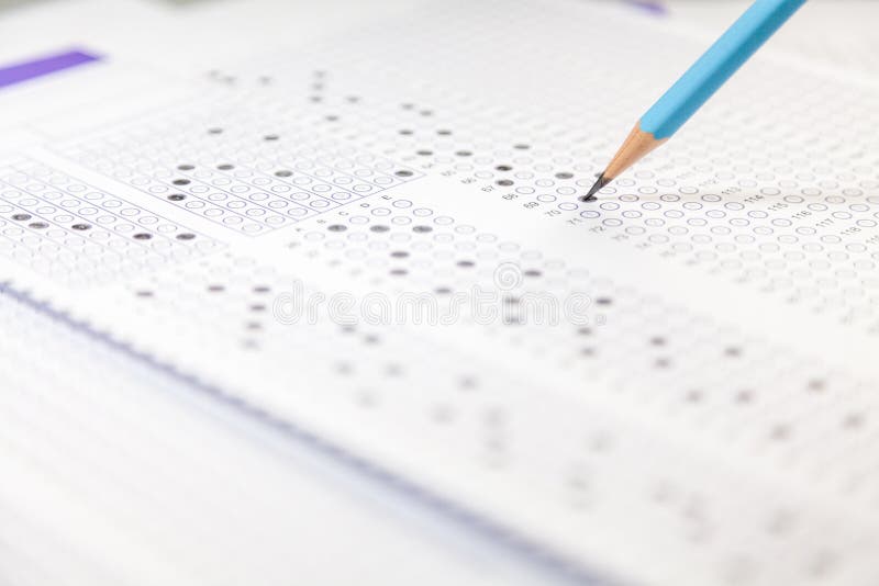 Exams Quiz Test Paper with Pencil Stock Photo - Image of black, level ...