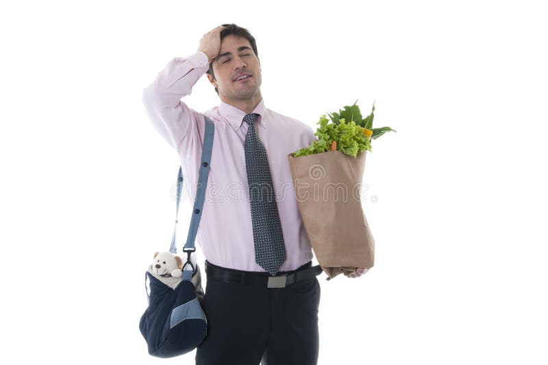 Exausted man stock image. Image of male, baby, lifestyles - 14259607