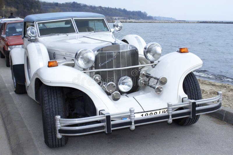 Excalibur Classic Car on the Beach Editorial Stock Image - Image of ...