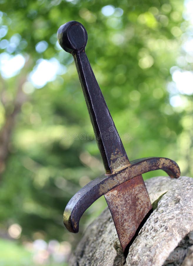 Excalibur the Famous Sword in the Stone Stock Photo - Image of stone ...