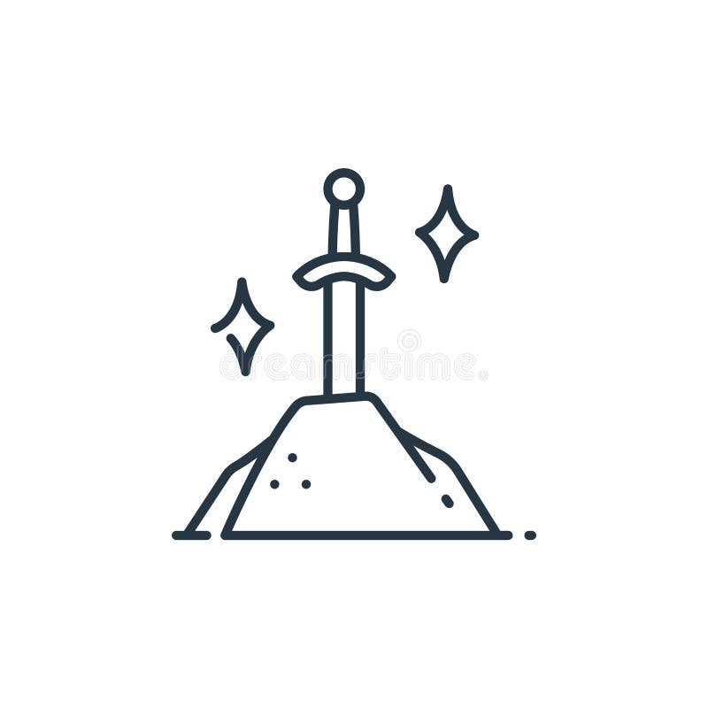 Excalibur Icon Vector from England Concept. Thin Line Illustration of ...