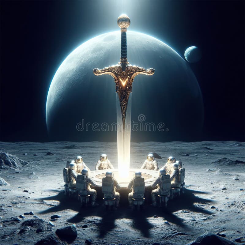 Excalibur. the Mythical Sword in the Stone Stock Illustration ...