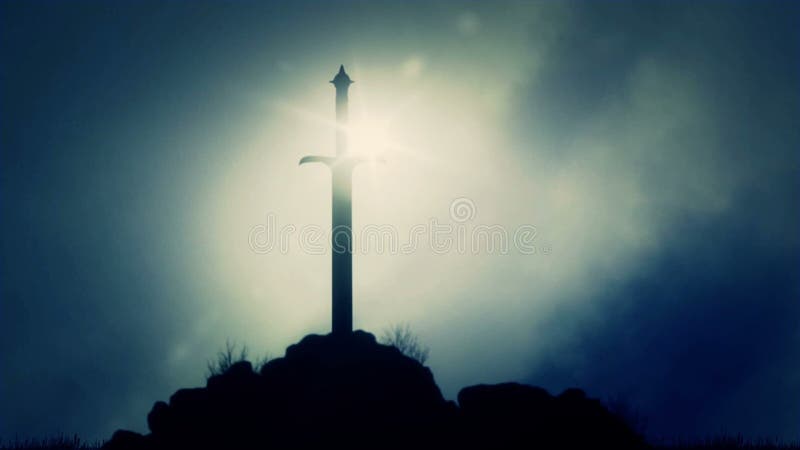 Excalibur Sword Stuck in a Rock Stock Video - Video of england ...