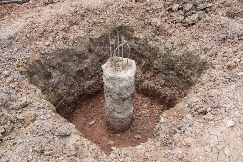 Excavated Bore Pile at the Construction Site Stock Photo - Image of ...