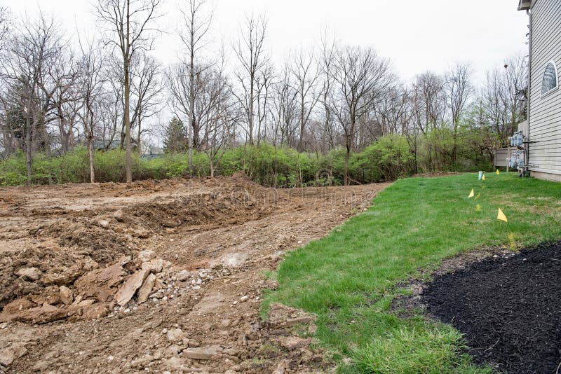 Excavated Land for New Development Stock Image - Image of soil, grading ...