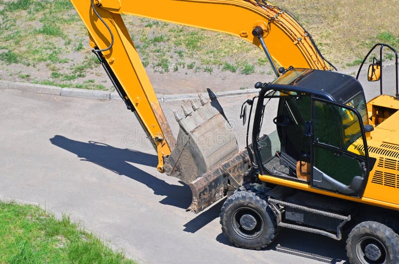 Excavating Machine on Construction Site Stock Photo - Image of excavate ...