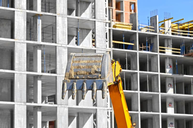 Excavating Machine on Construction Site Stock Image - Image of ...