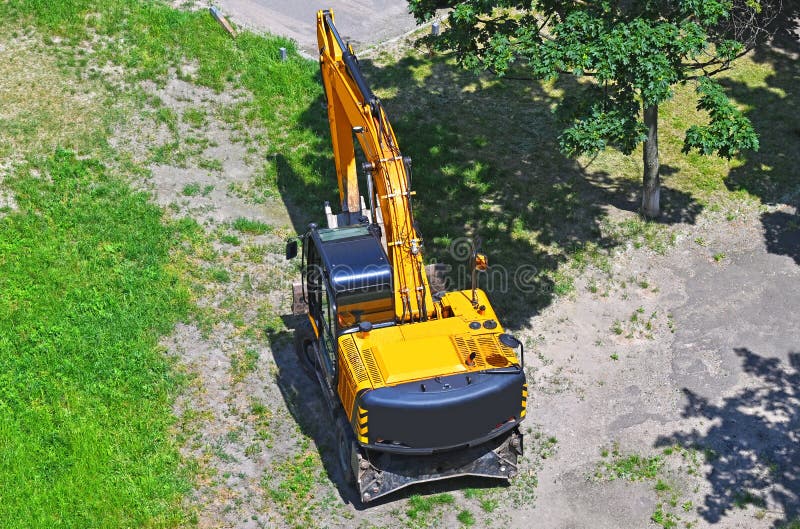 Excavating Machine on Construction Site Editorial Photo - Image of ...
