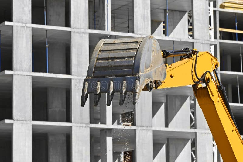 Excavating Machine on Construction Site Stock Image - Image of ...