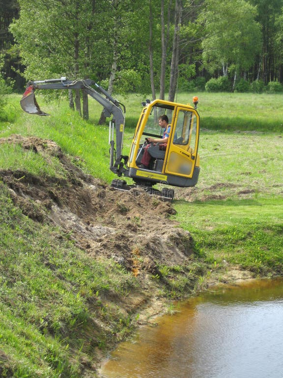 Excavation stock image. Image of water, forest, shovel - 9513253