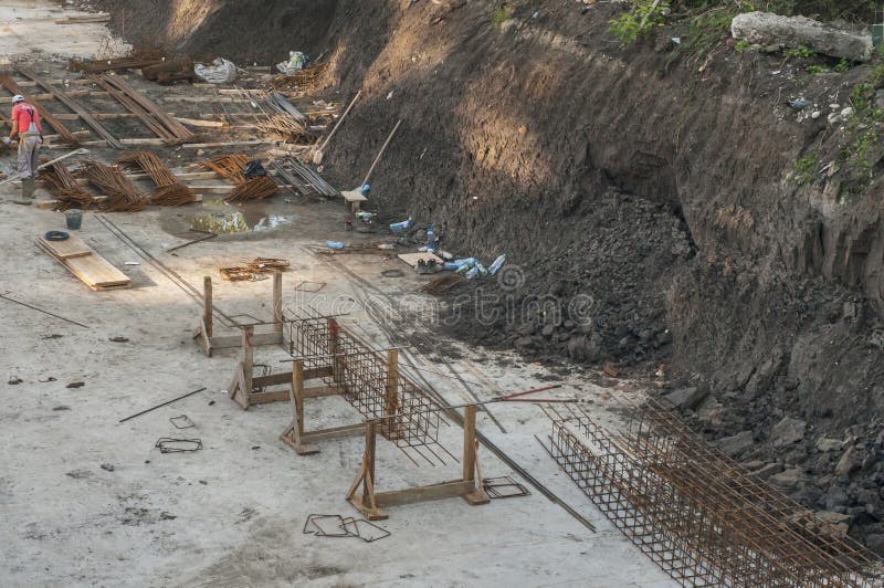 Excavation for Building Construction Stock Image - Image of excavator ...