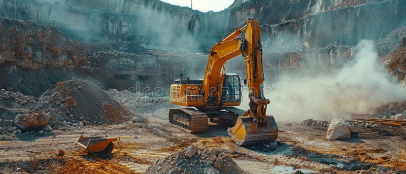 Excavation is a Construction Vehicle at an Construction Site Stock ...