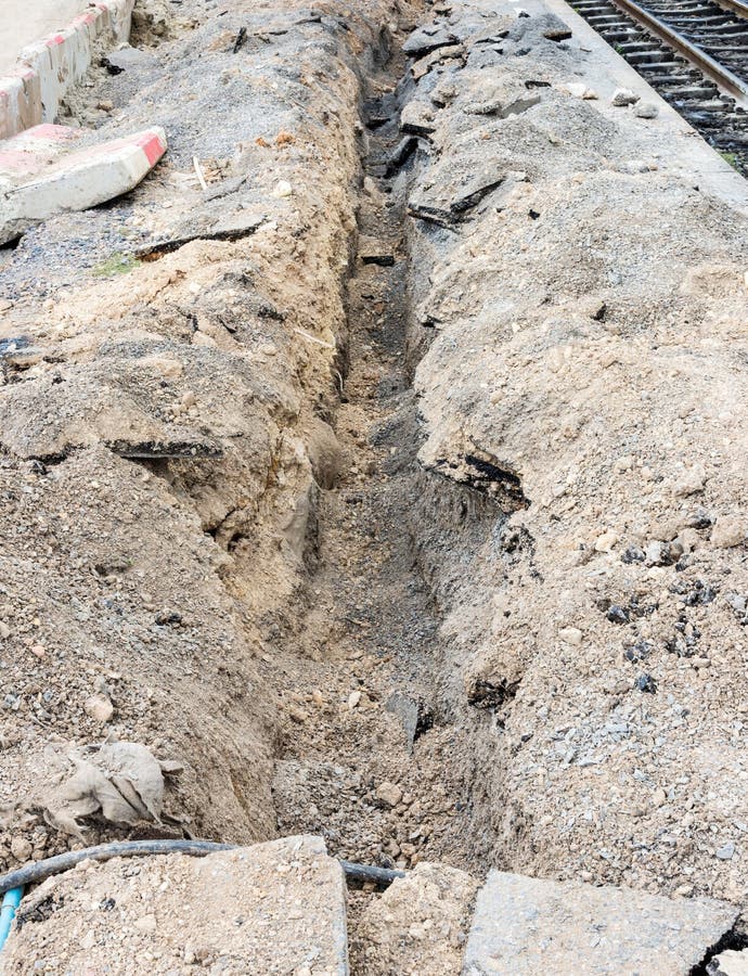Excavation pit stock image. Image of pipeline, material - 45015315