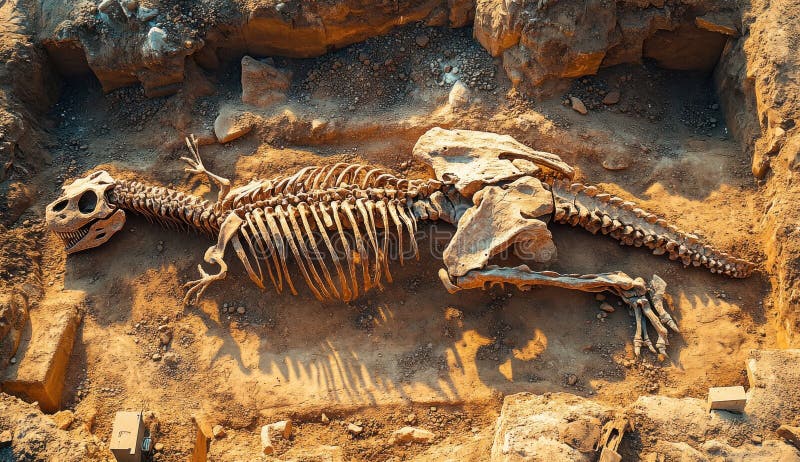 Excavation Reveals a Complete Dinosaur Skeleton with Ancient Scales and ...