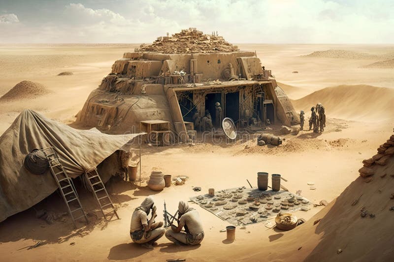 Excavation Site, with Crew Uncovering Artifacts and Remains of Lost ... Excavation Site, with Crew Uncovering Artifacts and Remains of Lost ...