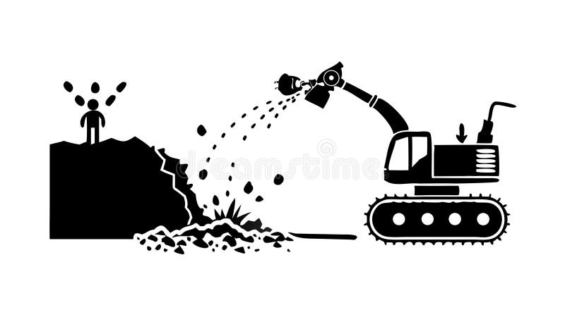 Excavation Work. Groundbreaking, Mining Operations, Site Preparation ...