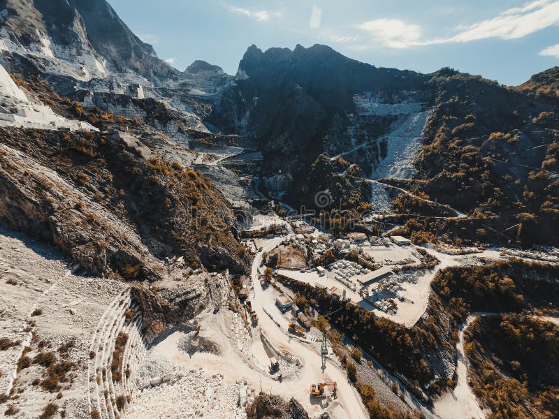 Excavation Work in Progress at the Marble Caves Stock Image - Image of ...