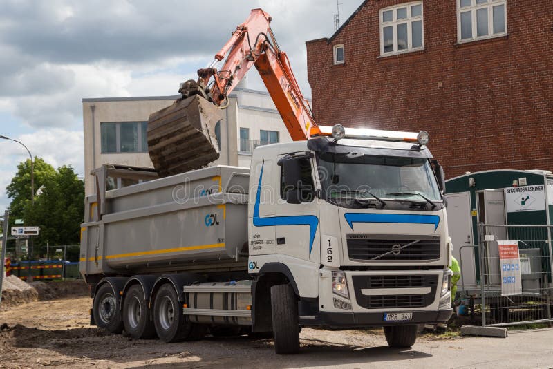 Excavation Work at a Construction Site in Lund Sweden Editorial ...