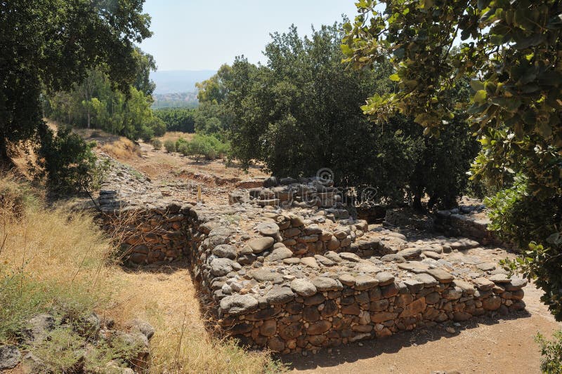 Excavations of the Ancient City of Capernaum Stock Image - Image of ...
