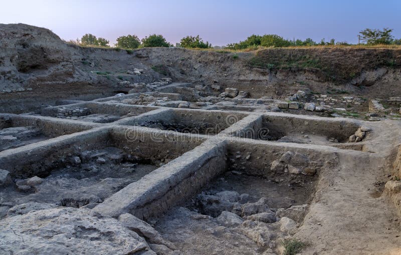 Excavations of the Ancient City in Crimea Stock Image - Image of ...
